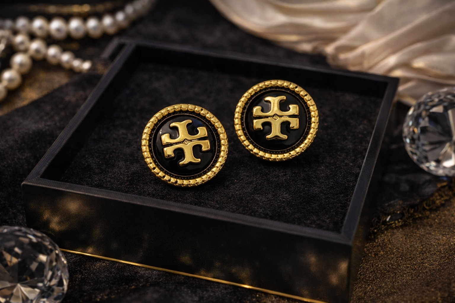 Tory Burch Button Gold Stud Earrings – Ellah Jewelry & Accessories